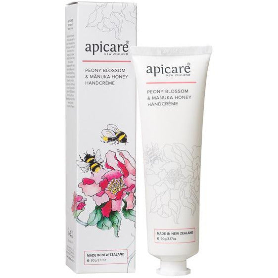 Apicare Peony Blossom & Manuka Honey Handcreme 90g | Kia Ora Skincare